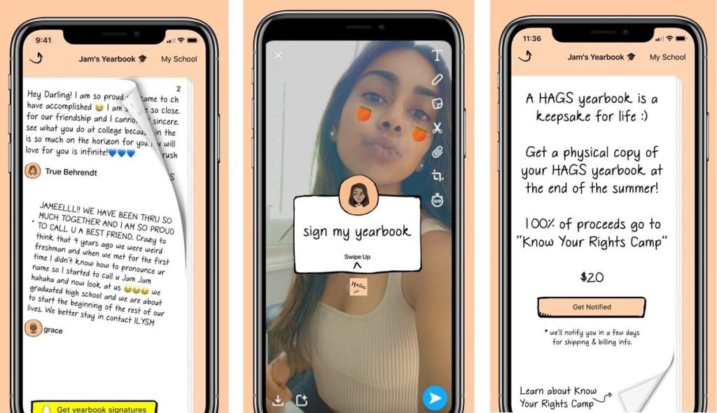HAGS, a Virtual Yearbook App for Snapchat, Gets $1 million in Funding